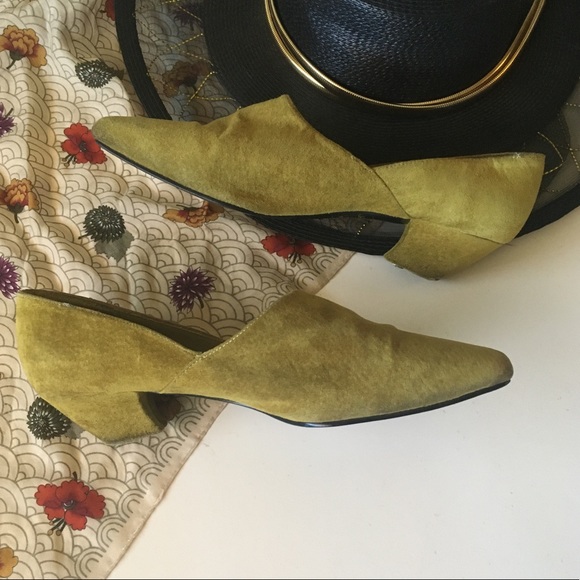 peridot | Shoes | 32 Vintage Peridot Green Suede Block Heel | Poshmark
